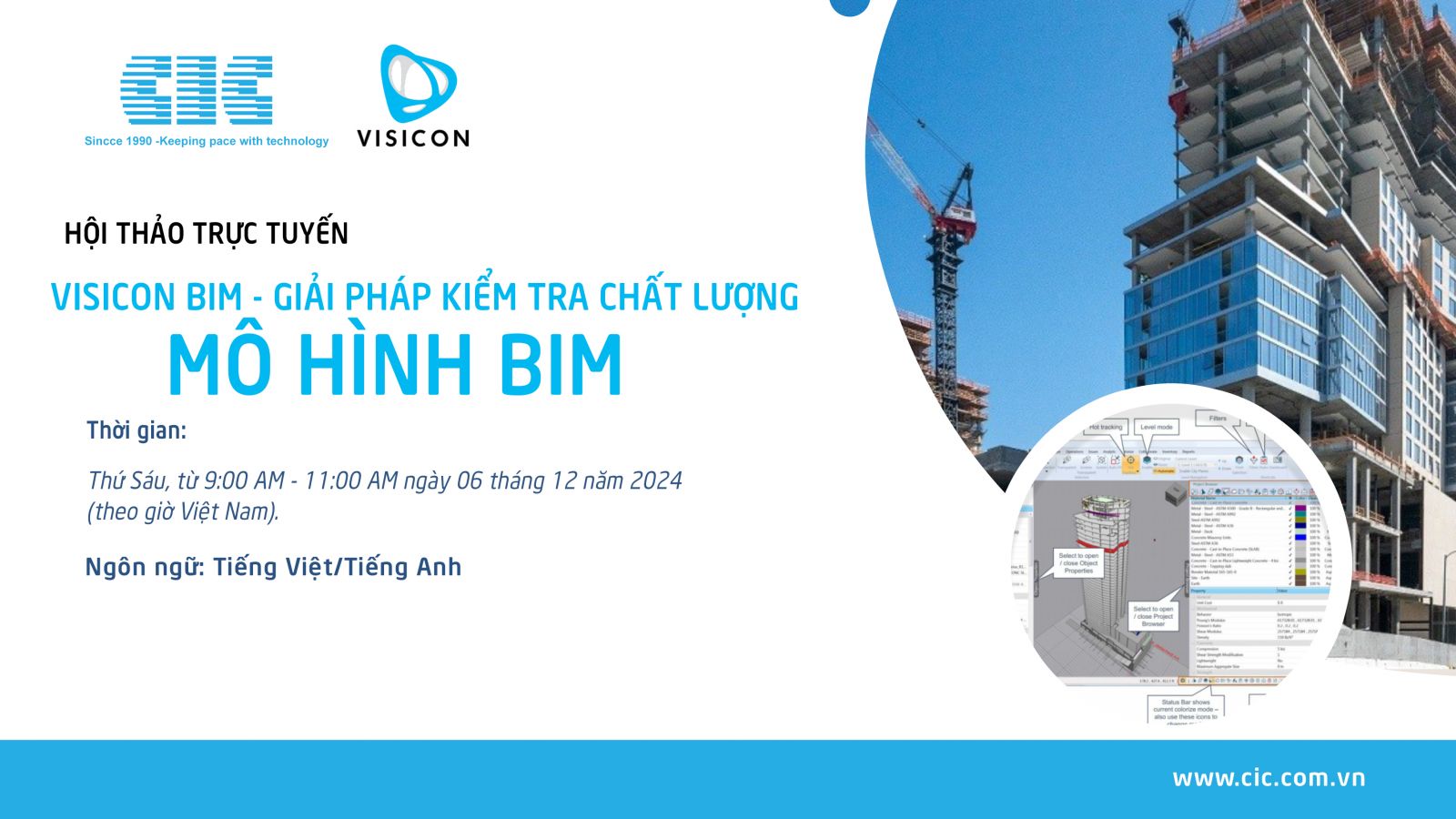 Webinar giới thiệu phần mềm Visicon BIM – Giải pháp kiểm tra chất lượng mô hình BIM, nâng cao ...